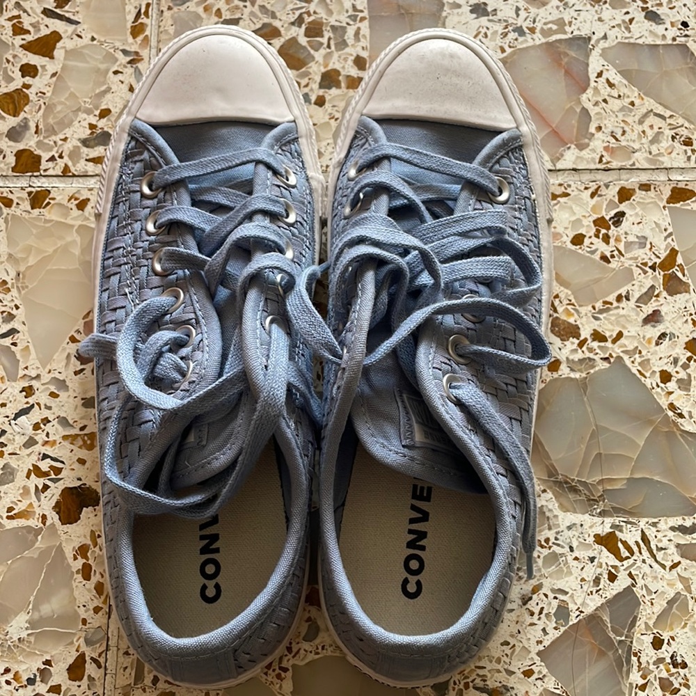 Light Blue, Woven Converse Chucks Shoes Sneakers Sz 7… - Gem